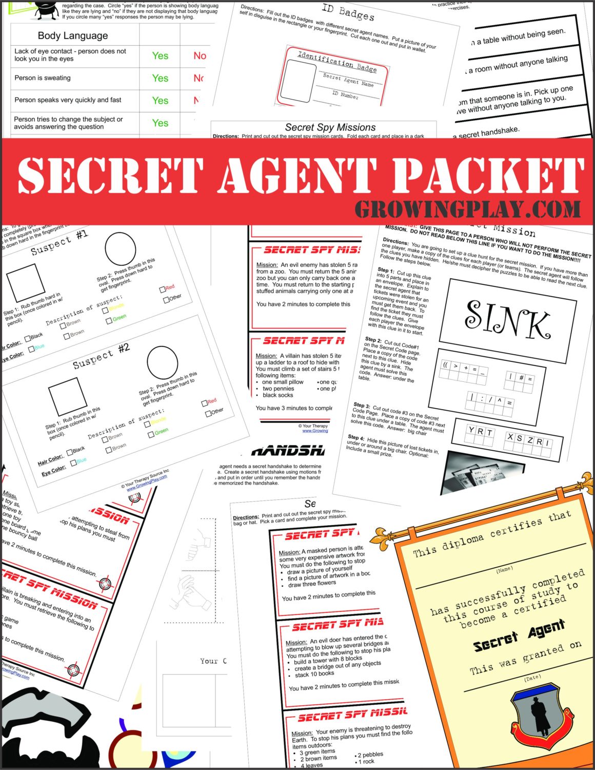 Secret Agent Missions - Pretend Play - Growing Play