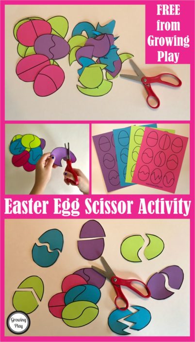 Easter Eggs Scissor Activity - Growing Play