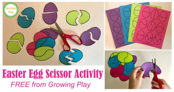 Easter Eggs Scissor Activity - Growing Play