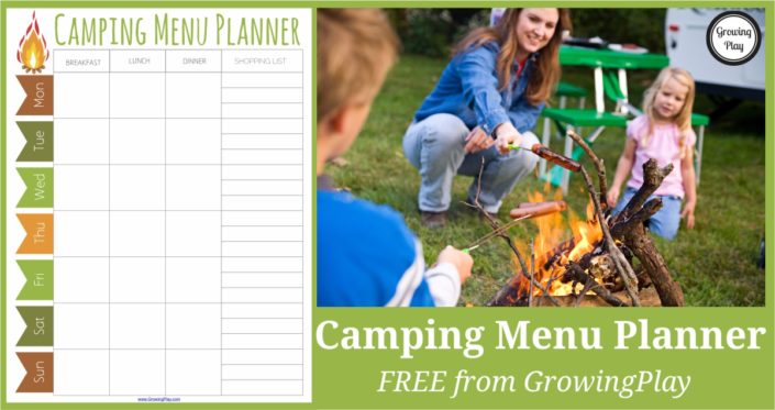 Camping Menu Planner - FREE Printable - Growing Play