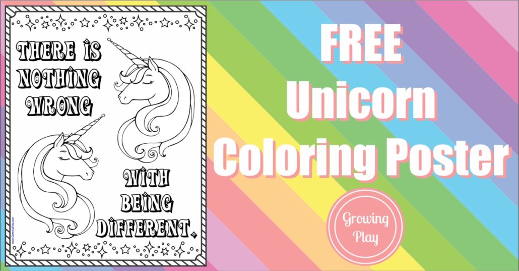 Unicorn Coloring Poster: There is Nothing Wrong with Being Different ...