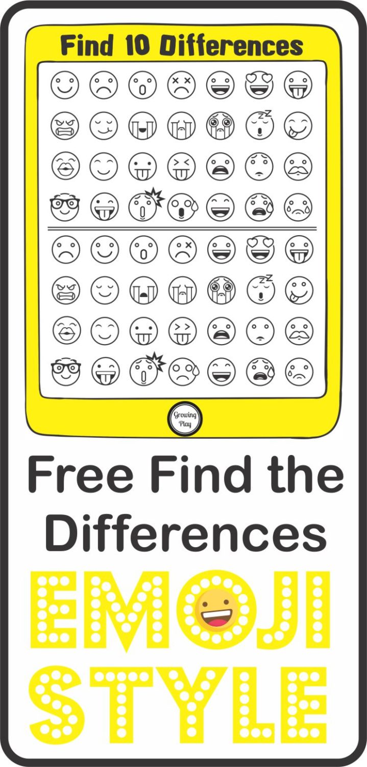 Find the Differences Emoji Style Free! - Growing Play