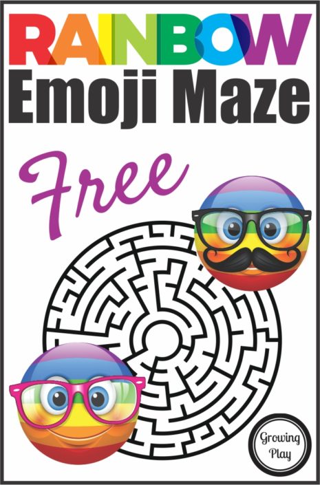 Rainbow Emoji Maze - Visual Motor Activity - Growing Play