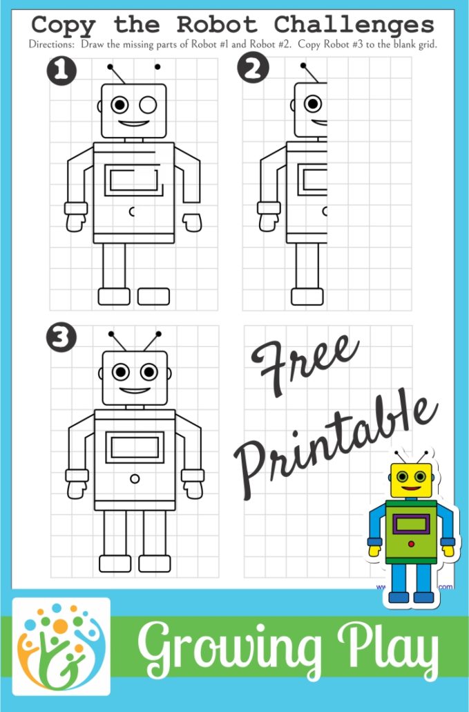 Robot Drawing Challenge - Get Your FREE Copy - Growing Play