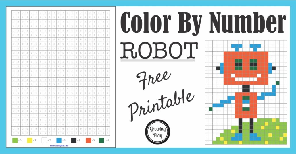 Robot Color By Number - Worksheet24