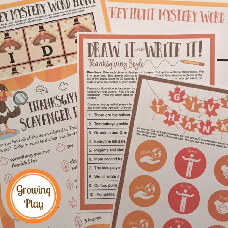 Thanksgiving Games - Family Fun, Classroom Parties and More! - Growing Play