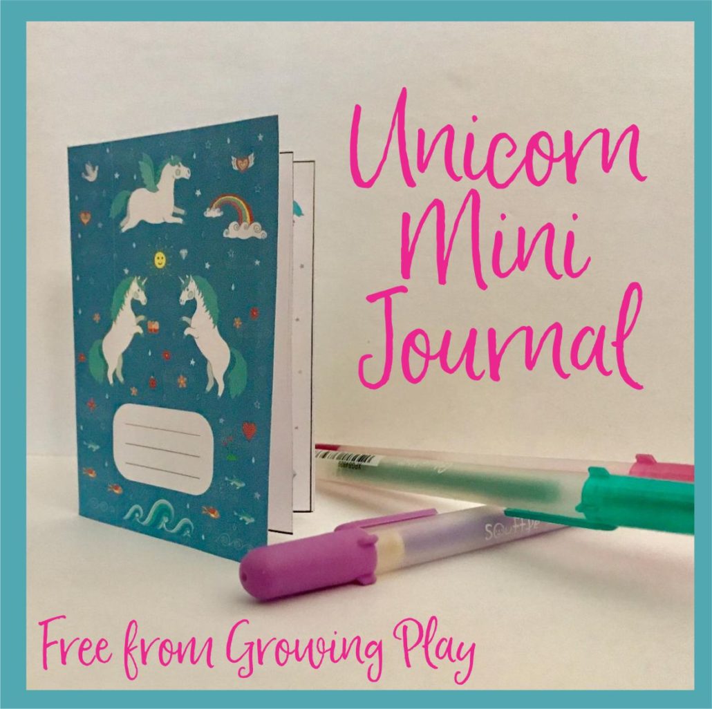 Unicorn Mini Journal - Free Printable - Growing Play
