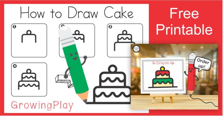 How To Draw a Christmas Cake from the Christmas Crayon Cafe - Growing Play