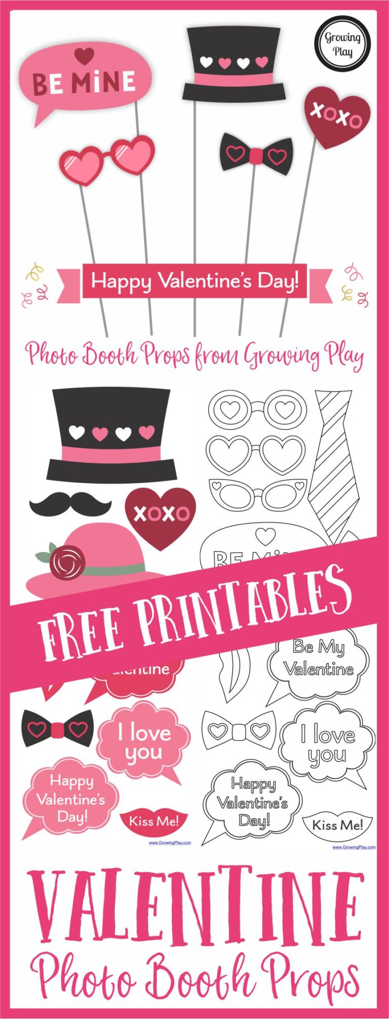 Valentine's Day Photo Booth Props - Growing Play