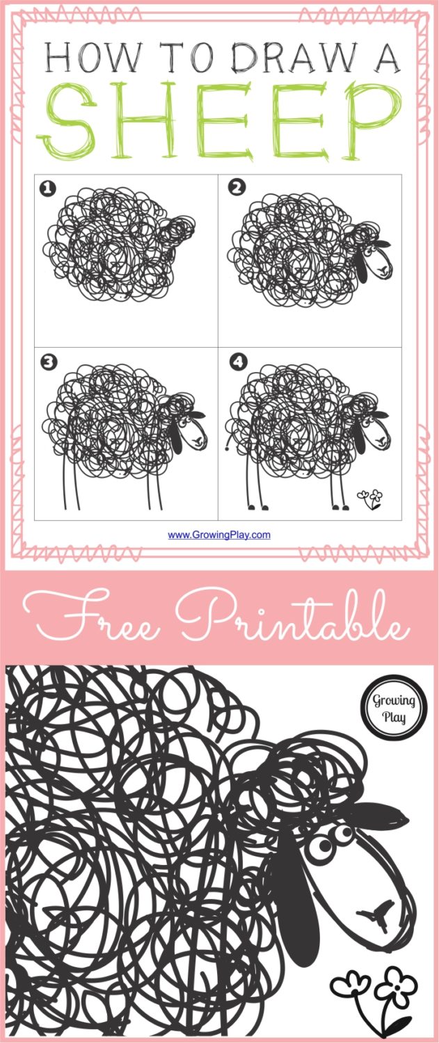 How to Draw Sheep - Free Printable - Growing Play
