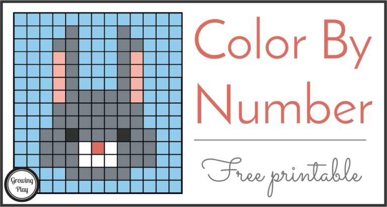 Rabbit Color By Number Mystery Picture - Growing Play