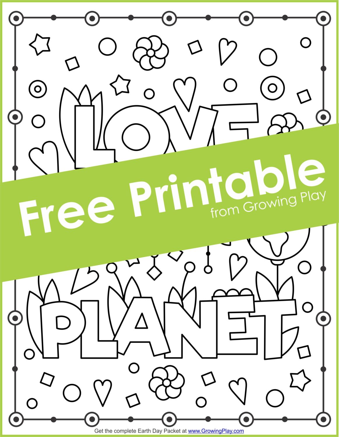 Earth Day Packet - Games, Coloring Pages and Puzzles - Growing Play