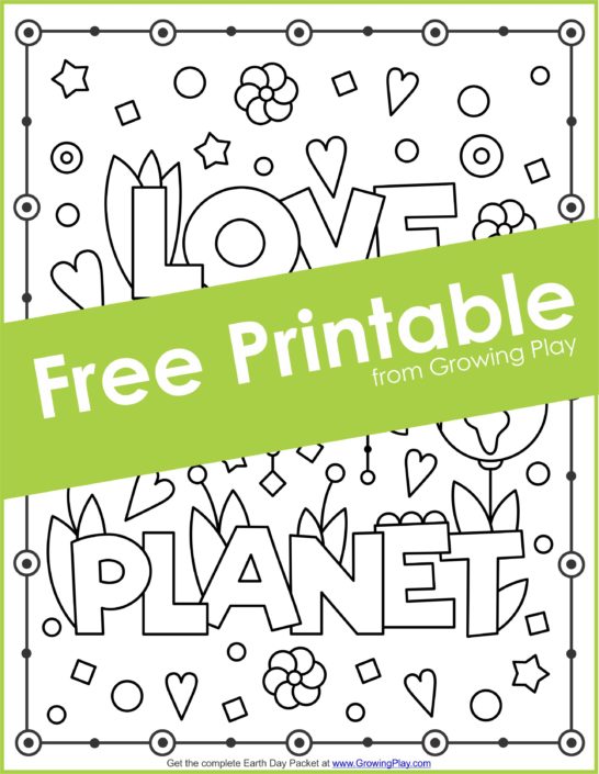 Earth Day Packet - Games, Coloring Pages and Puzzles - Growing Play
