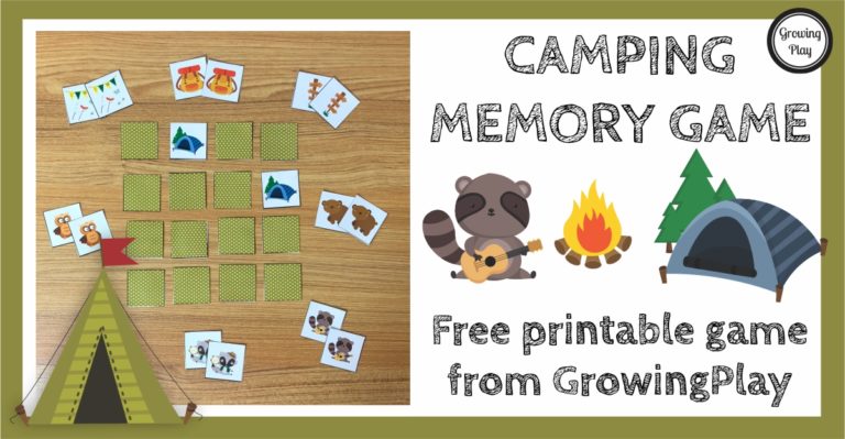 Camping Memory Game - Free Camping Game to Print and Play - Growing Play