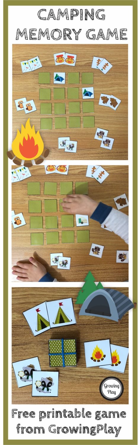 Camping Memory Game - Free Camping Game to Print and Play - Growing Play
