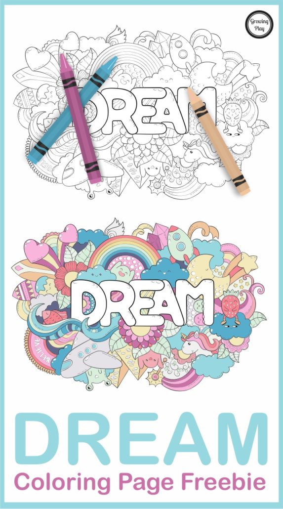 Dream Coloring Page Freebie - Growing Play