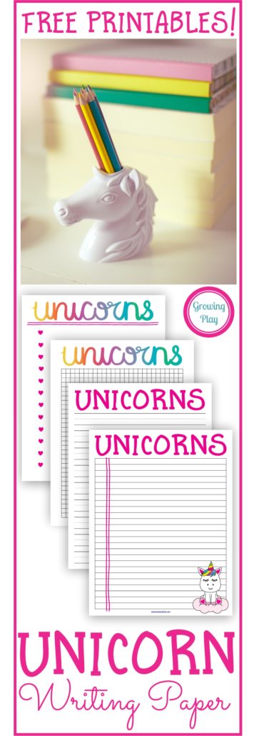 Fun Unicorn Writing Paper - Free Printables - Growing Play