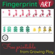Christmas Fingerprint Art - Free Printable - Growing Play