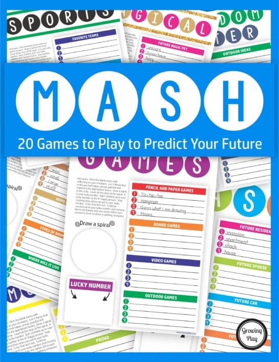 MASH Game - 20 Fun Games to Predict Your Future - Growing Play