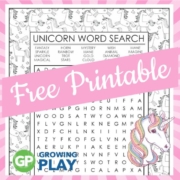 Unicorn Word Search - Free PDF Printable - Growing Play