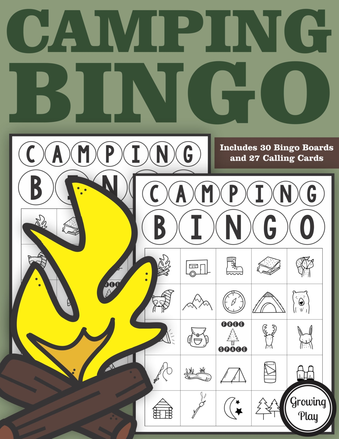 Camping Bingo Printable Game - Growing Play