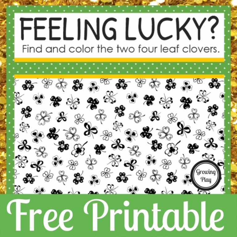Find the Hidden Shamrocks Worksheet - Try Your Luck - Growing Play