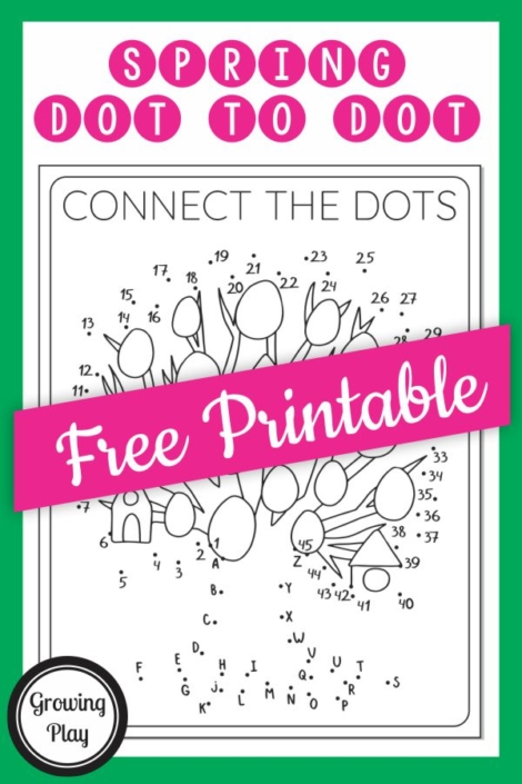 Spring Dot to Dot Free Printable - Growing Play