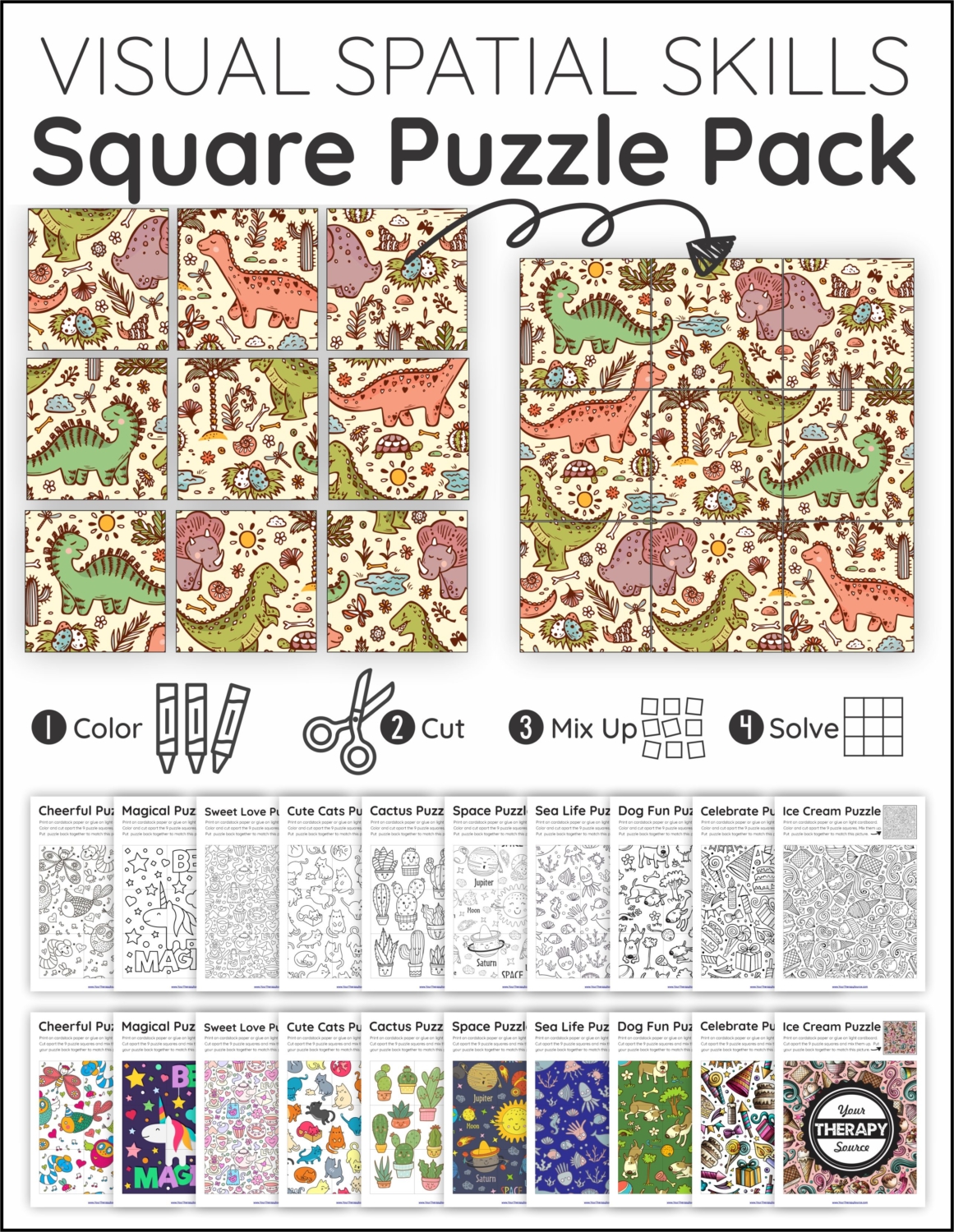 Square Puzzles to Print - Growing Play