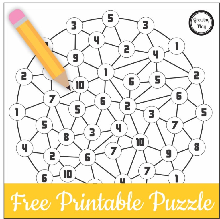 Number Puzzle Free Printable - Growing Play