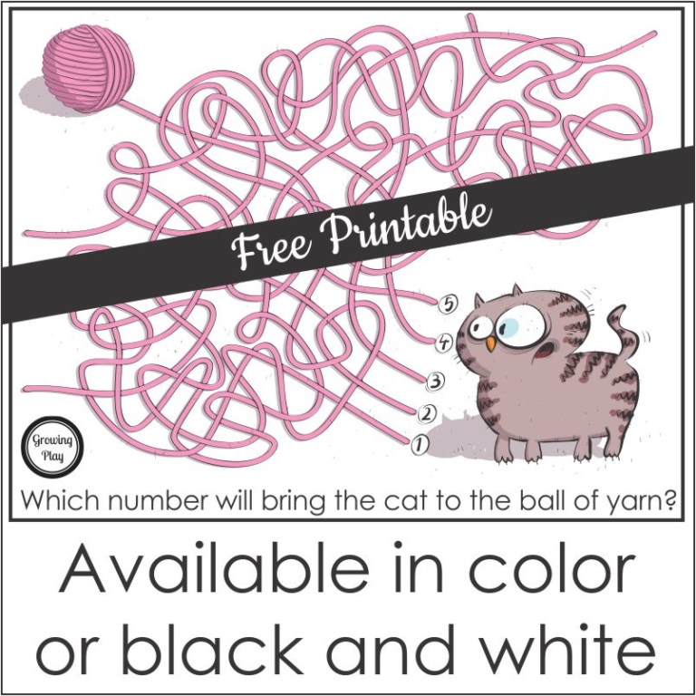 Cat Maze Printable - FREE! - Growing Play