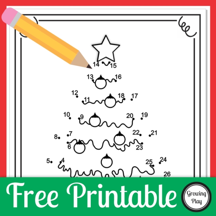 Christmas Tree Dot to Dot FREE PDF - Growing Play