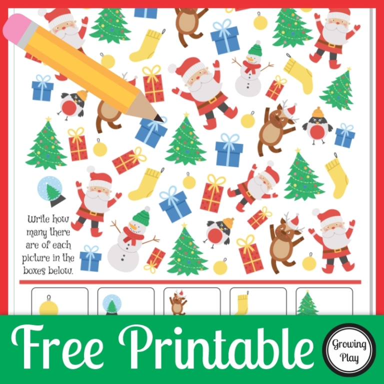 I Spy Christmas Puzzle - Free Printable - Growing Play