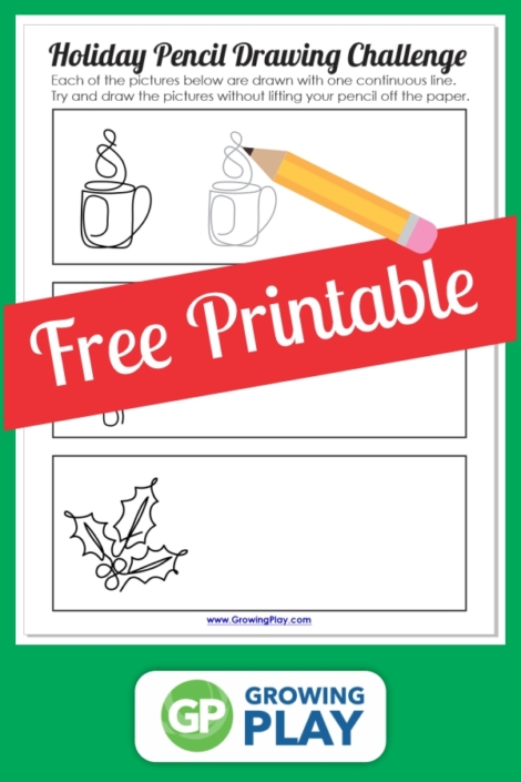 Christmas Drawing Challenge - Free Printable - Growing Play