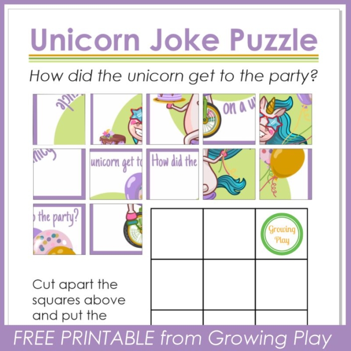 Unicorn Joke Puzzle - Growing Play