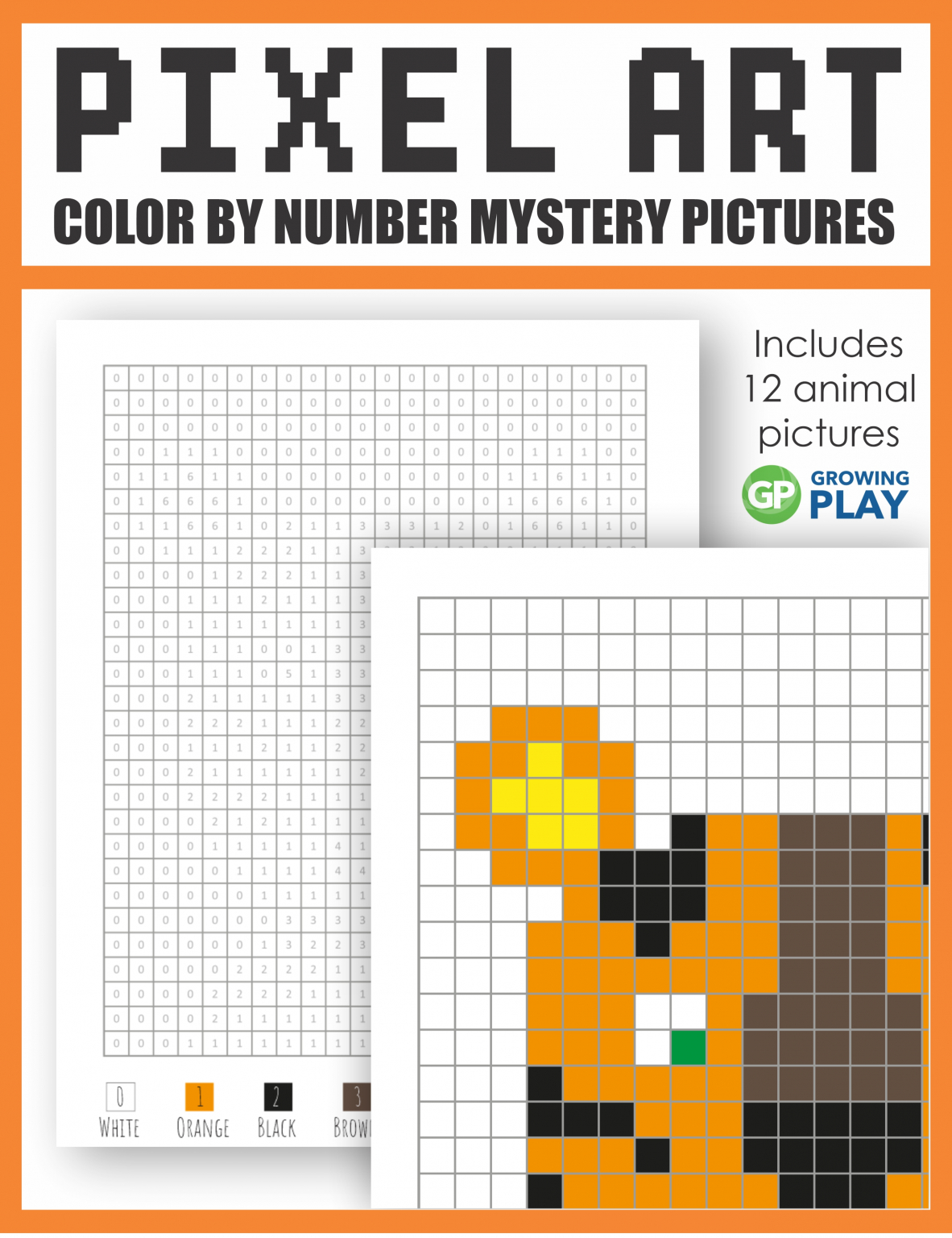 Pixel Art Color By Number - Animal Edition - Growing Play