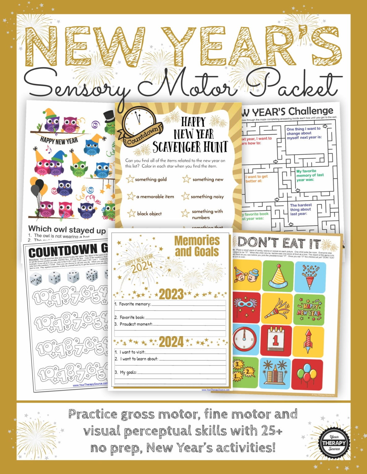 New Year's Games and Activities Packet 2024 - Growing Play