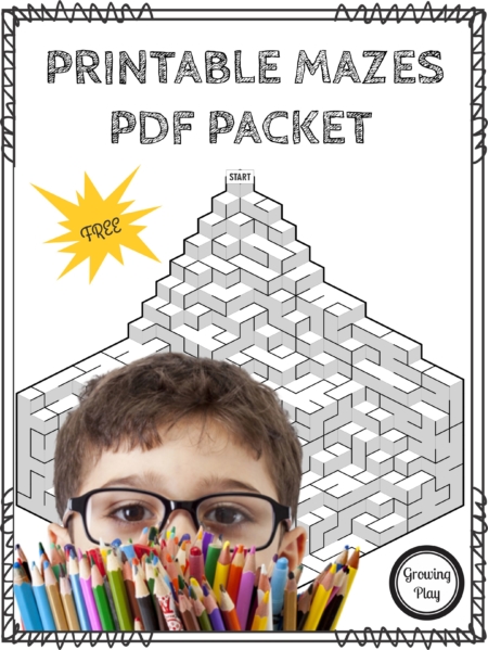 Printable Mazes PDF Packet - FREE - Growing Play