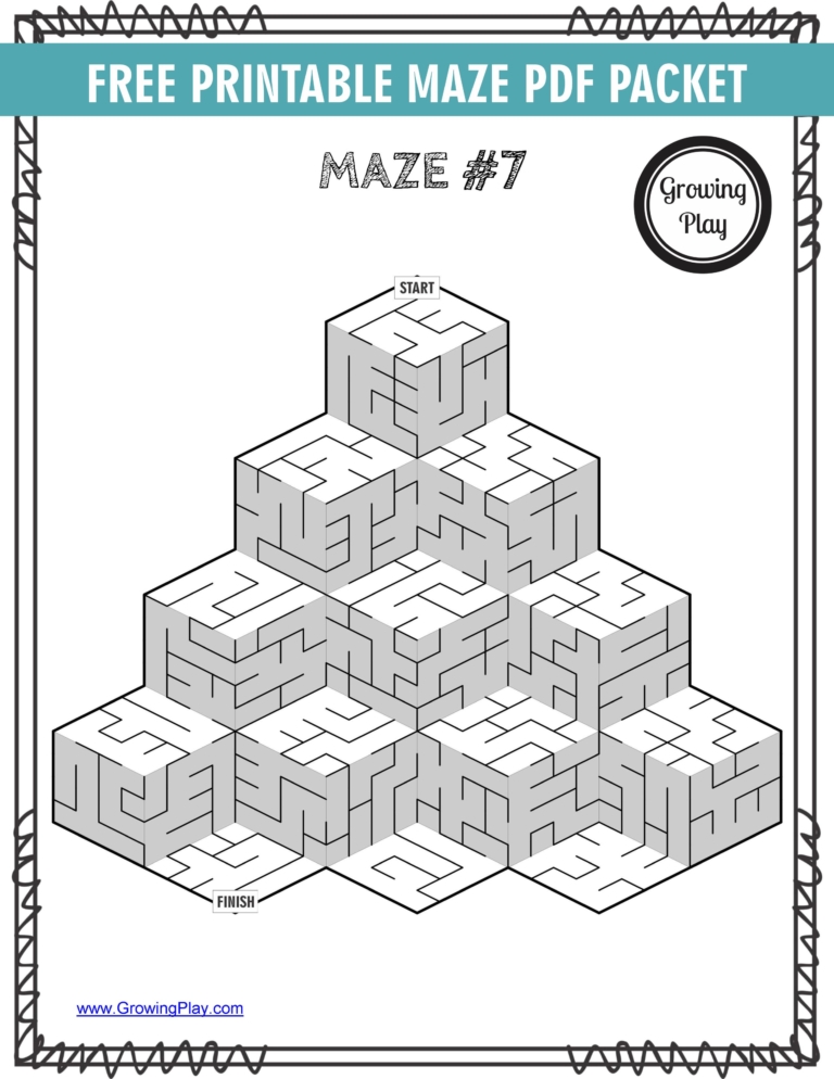 Printable Mazes PDF Packet - FREE - Growing Play