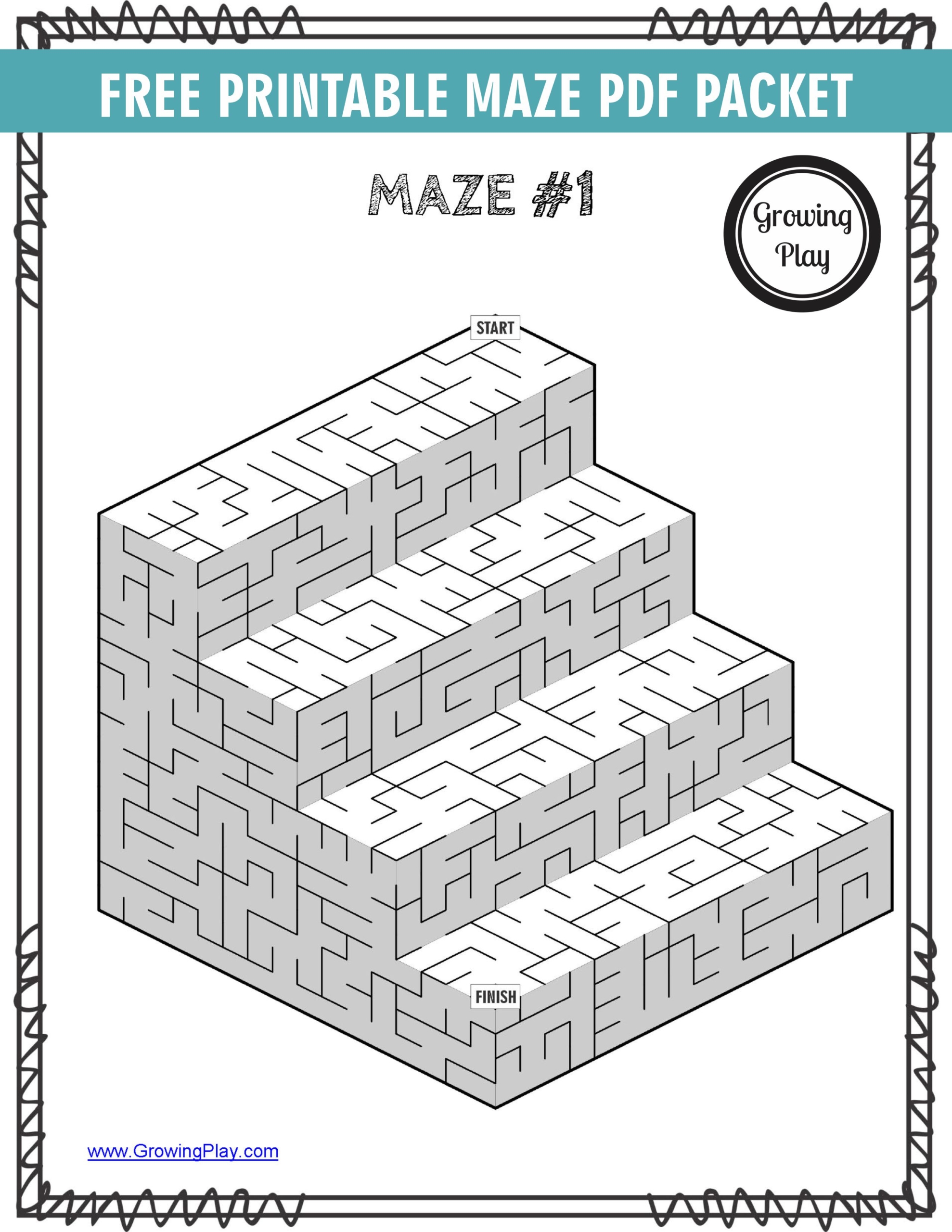 Printable Mazes PDF Packet - FREE - Growing Play