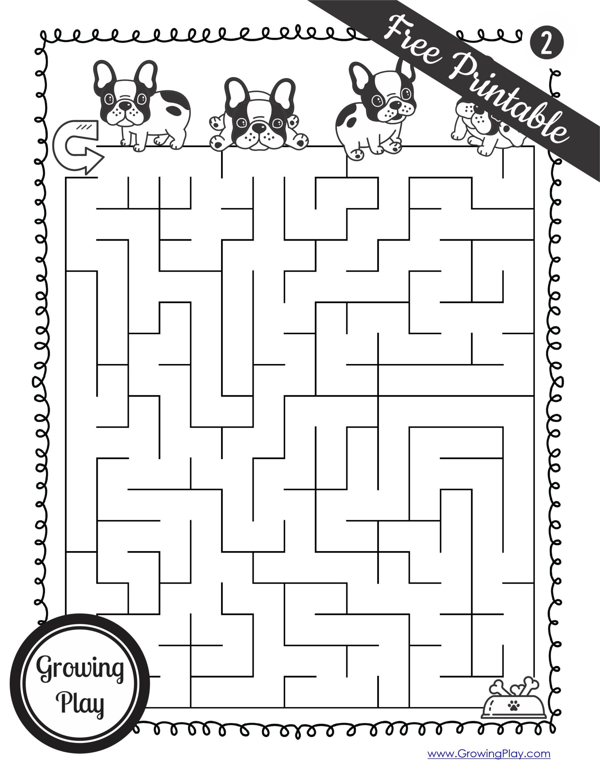 Dog Maze PDF Free Printable - Growing Play