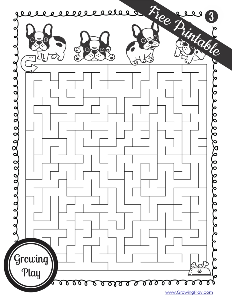 Dog Maze PDF Free Printable - Growing Play