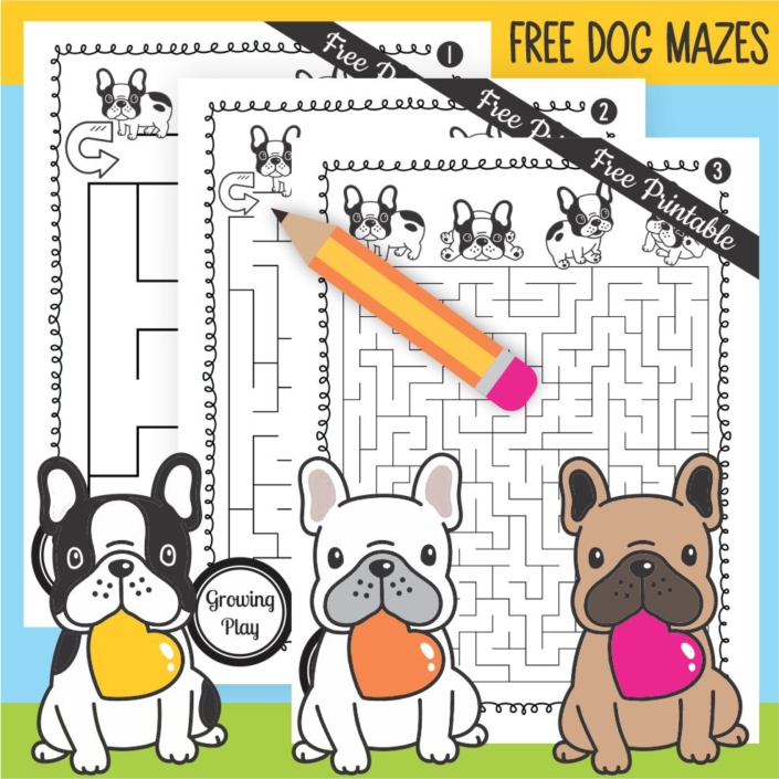 Dog Maze PDF Free Printable - Growing Play