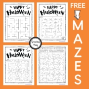Halloween Maze PDF Packet FREE Printables - Growing Play