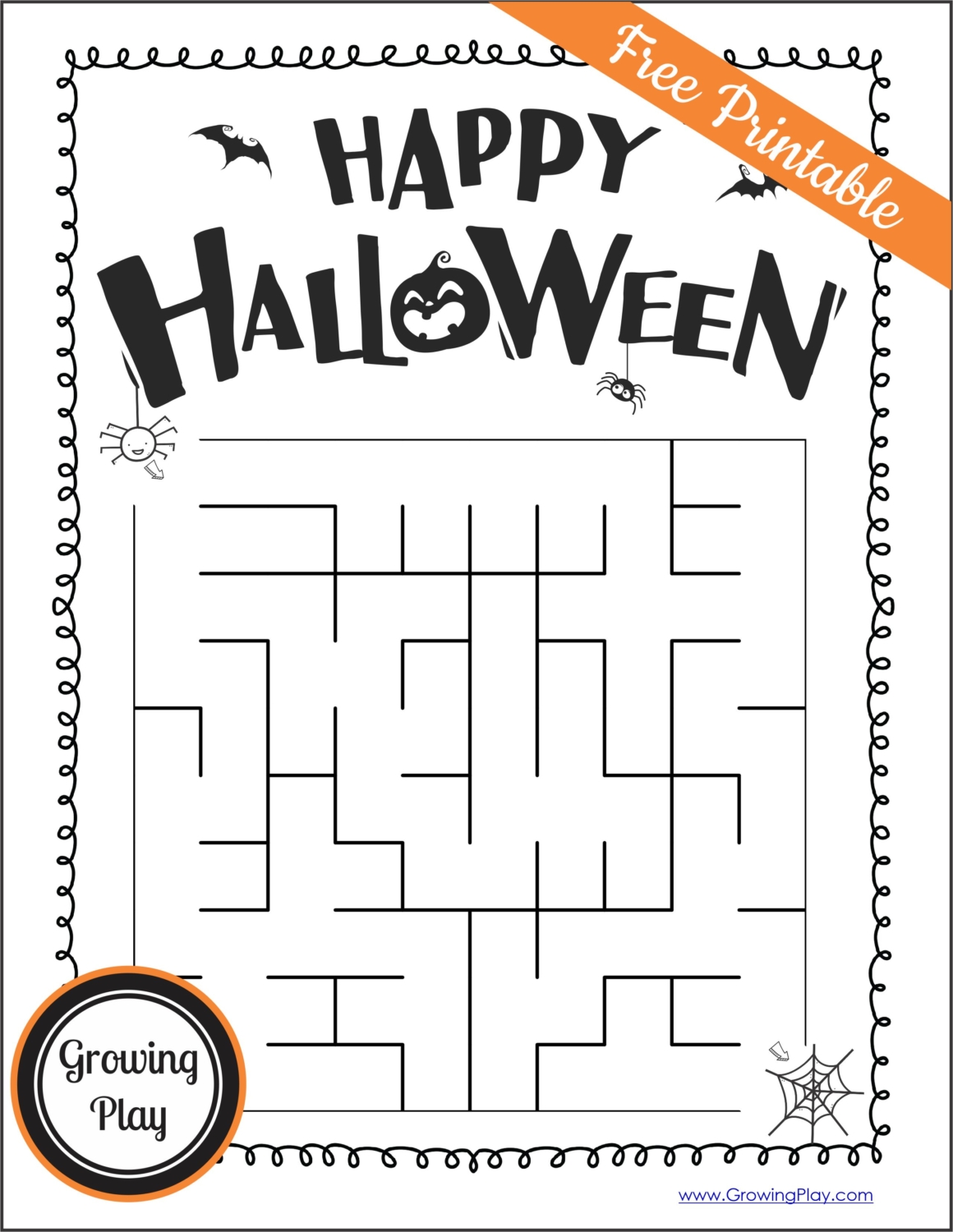 Halloween Maze PDF Packet FREE Printables - Growing Play
