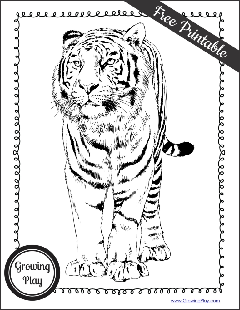Tiger Coloring Pages - Growing Play