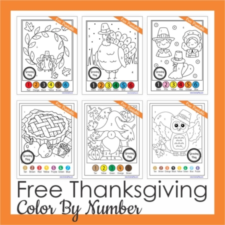 Thanksgiving Color By Number: FREE Printable Fun For Kids - Growing Play