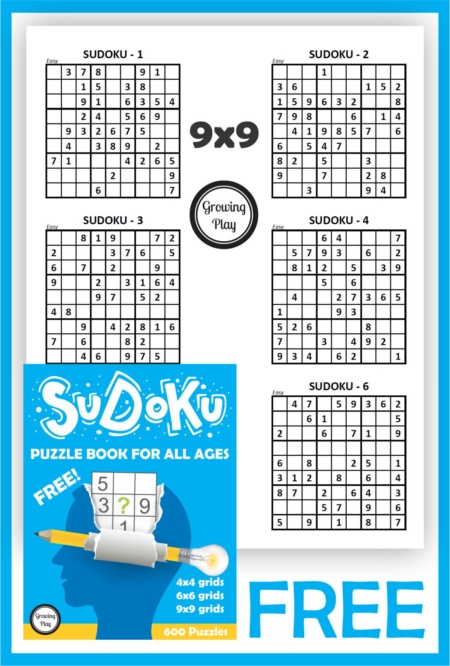 Sudoku for Kids Printable PDF - FREE - Growing Play
