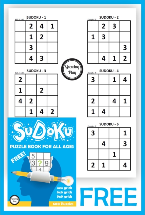 Sudoku for Kids Printable PDF - FREE - Growing Play