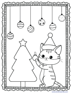 Christmas Cat Coloring Pages PDF - FREE Download - Growing Play