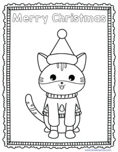 Christmas Cat Coloring Pages PDF - FREE Download - Growing Play
